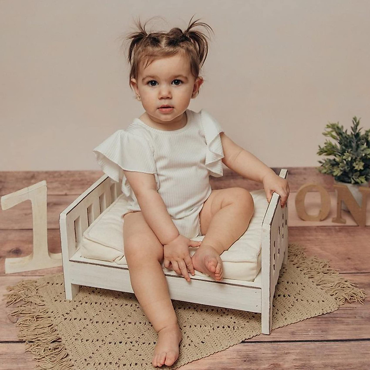 Baby Photoshoot Props Mini Mattress Newborn Photography Props Baby Bedding Cushion Baby Posing Pillow Infant Mattress Prop Photography (B-Brown)