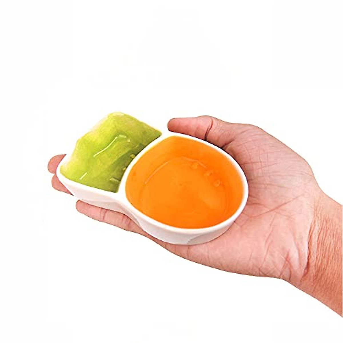 Hamster Food Bowl - Ceramic Small Animals Food Dish and Water Bowl Chew Resistant Food Bowls Water Feeder for Hamster Rat Hedgehog Gerbil Mice Squirrel Sugar Glide Birds (Small Carrot)