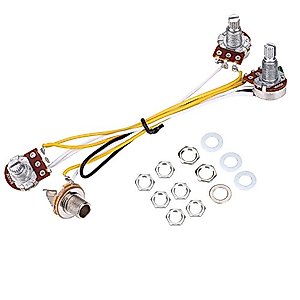 Guitar Wiring Harness Set Prewired 500K Pots Control Knobs Wiring Harness Kit for JB Electirc Guitar Bass