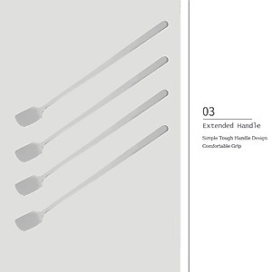 Long Spoons For Stirring,Stainless Steel Bartender Mixing Spoon Multifunction Long Stirring Spoon Long Candle Stirring Spoon 2 Types For Coffee Tea Wax Candle(Square Head 17Cm Spoon)