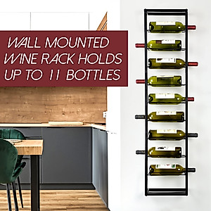 Wall Mount Wine Rack Holder for 10 Wine Bottles （Iron/4ft） Morden Wine Rack Organizer Wine Storage Display Holder for Kitchen Dining Room Bar