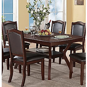 Traditional Formal Set of 2 Chairs Dark Brown Espresso Dining Seatings Cushion Chair