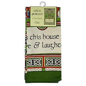 Royal Tara Set 2 Tea Towels Celtic Peacock