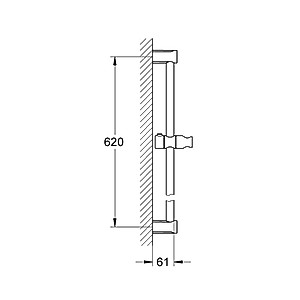 Grohe 27521000 New Tempesta Cosmopolitan 24 In. Shower-Bar, Starlight Chrome