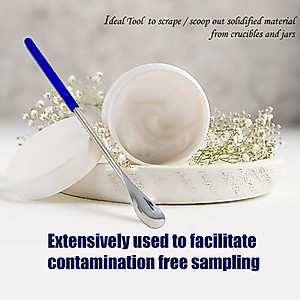 Vinyl Grip Stainless Steel Micro Lab Laboratory Flat Spoon Weighing Spatula Sampler (7 inch)