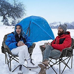 LILYPELLE Oversized Heated Camping Chair Heats Back and Seat, Padded Cushion Outdoor Folding Chairs Patio Lounge Chair Heating Chair for Outdoor Sports, Camping, Lounge Patio, and Picnics