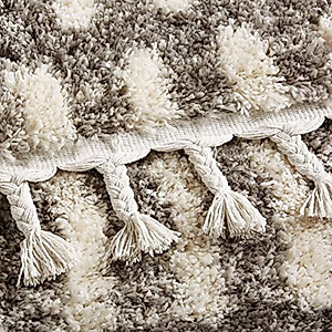 Home Dynamix The Spruce Marcella Louise Geometric Stripe Shag Area Rug, Gray/Ivory, 7'10"x10'5" Rectangle