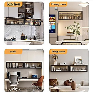Wall Cabinet Kitchen Seasoning Rack Under-Cabinet Wall-Mounted Storage Rack Home Renovation Multifunctional Wall Cabinet Flip Door Locker (Size : 50 * 30 * 17cm)