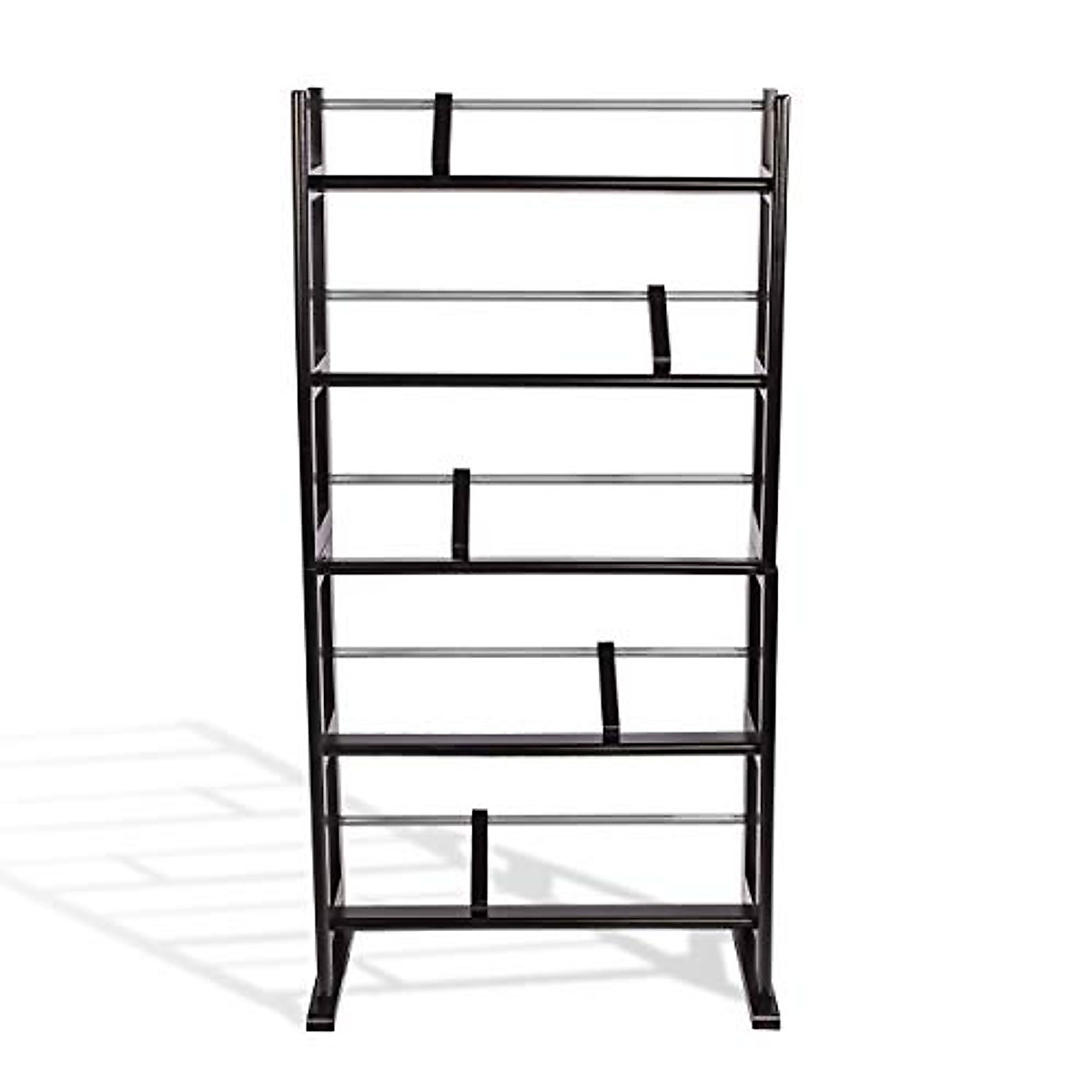 Atlantic Element Media Storage Rack - Holds Up to 230 CDs or 150 DVDs, Contemporary Wood & Metal Design with Wide Feet for Greater Stability, PN35535601 In Espresso