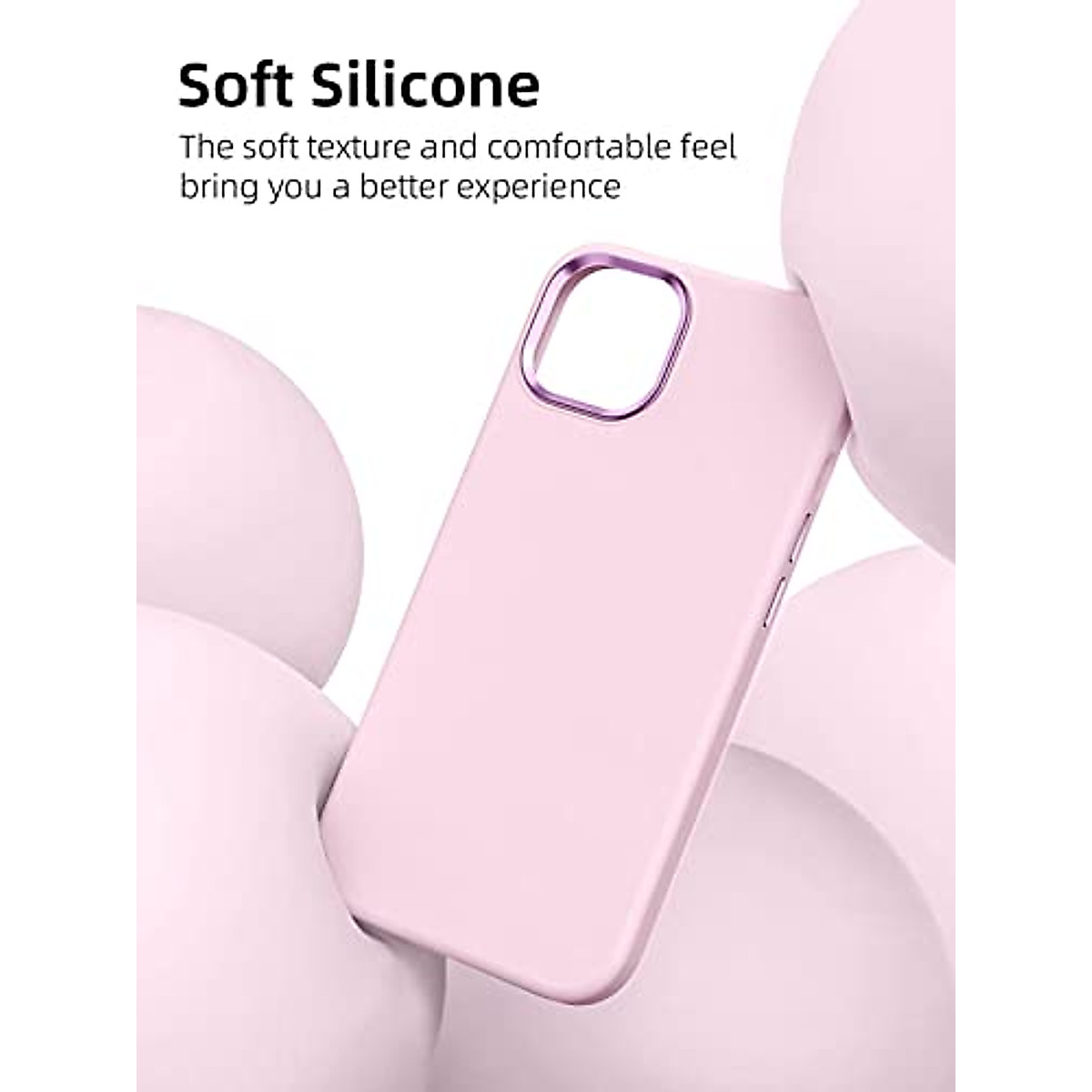 Ownest Compatible for iPhone 12 Case and iPhone 12 Pro Case 6.1 Inch with Silicone Shockproof Protective Slim Phone Case for iPhone 12/12 Pro with [Soft Touch Microfiber Lining]-Light Pink