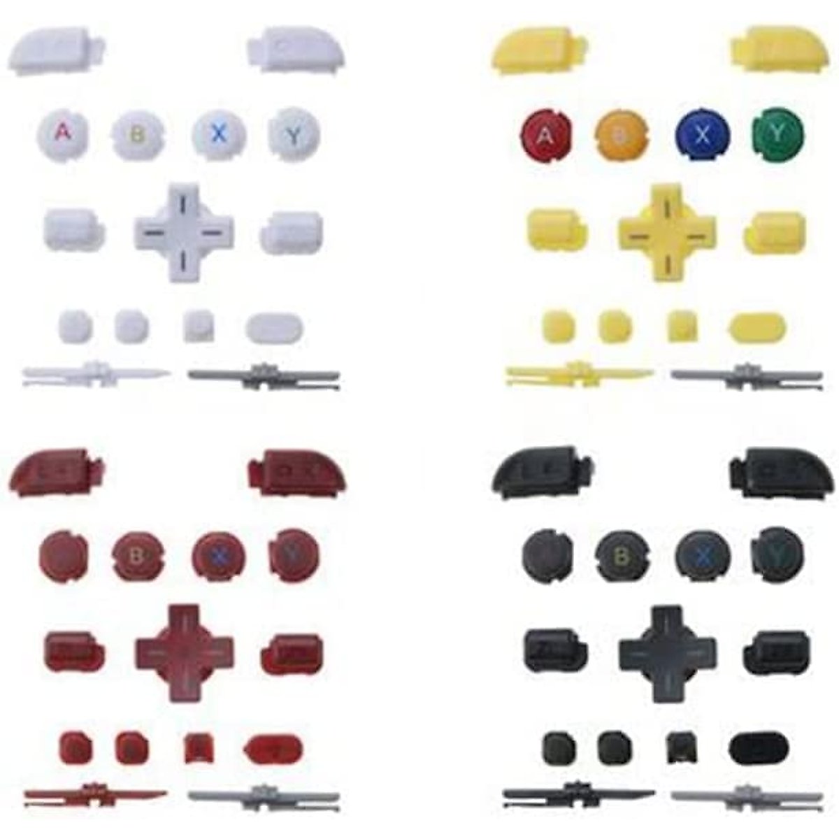 Tekmihat 15 PCS L R ZR ZL Buttons ABXY Buttons Home Start Button Power Select Button for New 3DS XL LL Console (Grey)