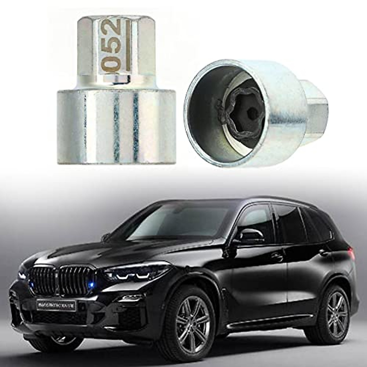 Anti Theft Lugnut,Wheel Lock Key Anti Theft Lugnut Socket Replacement for 1 3 5 6 7Series X1 X2 X3 X4 X5 X6 Z4 (052)