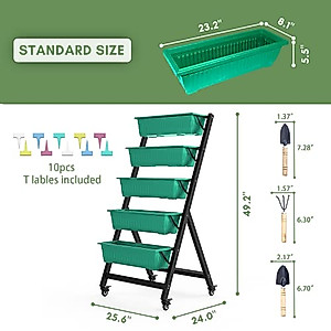 TOREVSIOR 5 Tiers Vertical Garden Bed, Vertical Garden Planter Indoor and Outdoor, Vertical Elevated Garden Bed Perfect for Vegetables Flowers Herbs