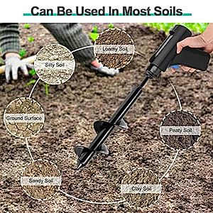 Auger Drill Bit for Planting Garden Auger Spiral Drill Bit Post Hole Digger Bulb Planter Tool 1.6"X9" 3"X12" and 1.6"X16" for Bulb Planting, Hole Digger, Tulip Bulbs and Umbrella Holes