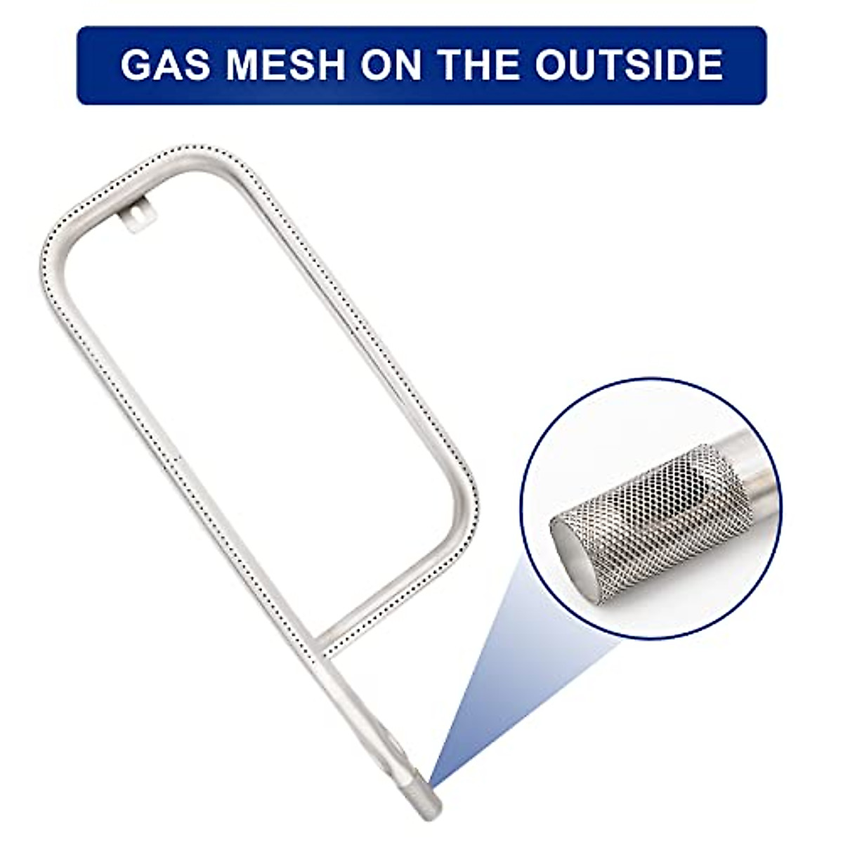 Uniflasy 7645 Cast Iron Cooking Grates and 41862 Grill Burner for Weber Q200, Q220, Q2000, 53060001 Series Gas Grills, for Weber 7645/65811 Cast Iron grates Grates and 69956/60041 Burner Pipe