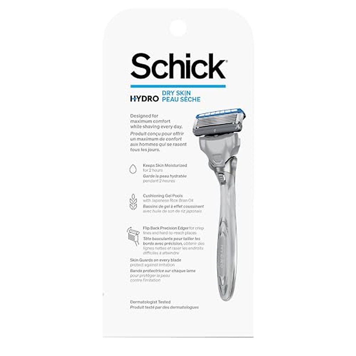 Schick Hydro 5 Sense Hydrate Razor with Shock Absorb Technology for Men, 1 Handle with 2 Refills,1 Count