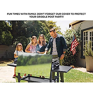 flybold Griddle Cover 36" Works for Blackstone Waterproof Diamond Plated Lightweight Aluminum Hard Top Lid with Stainless Steel Handle for Outdoor BBQ Hood Blackstone Griddle Accessories