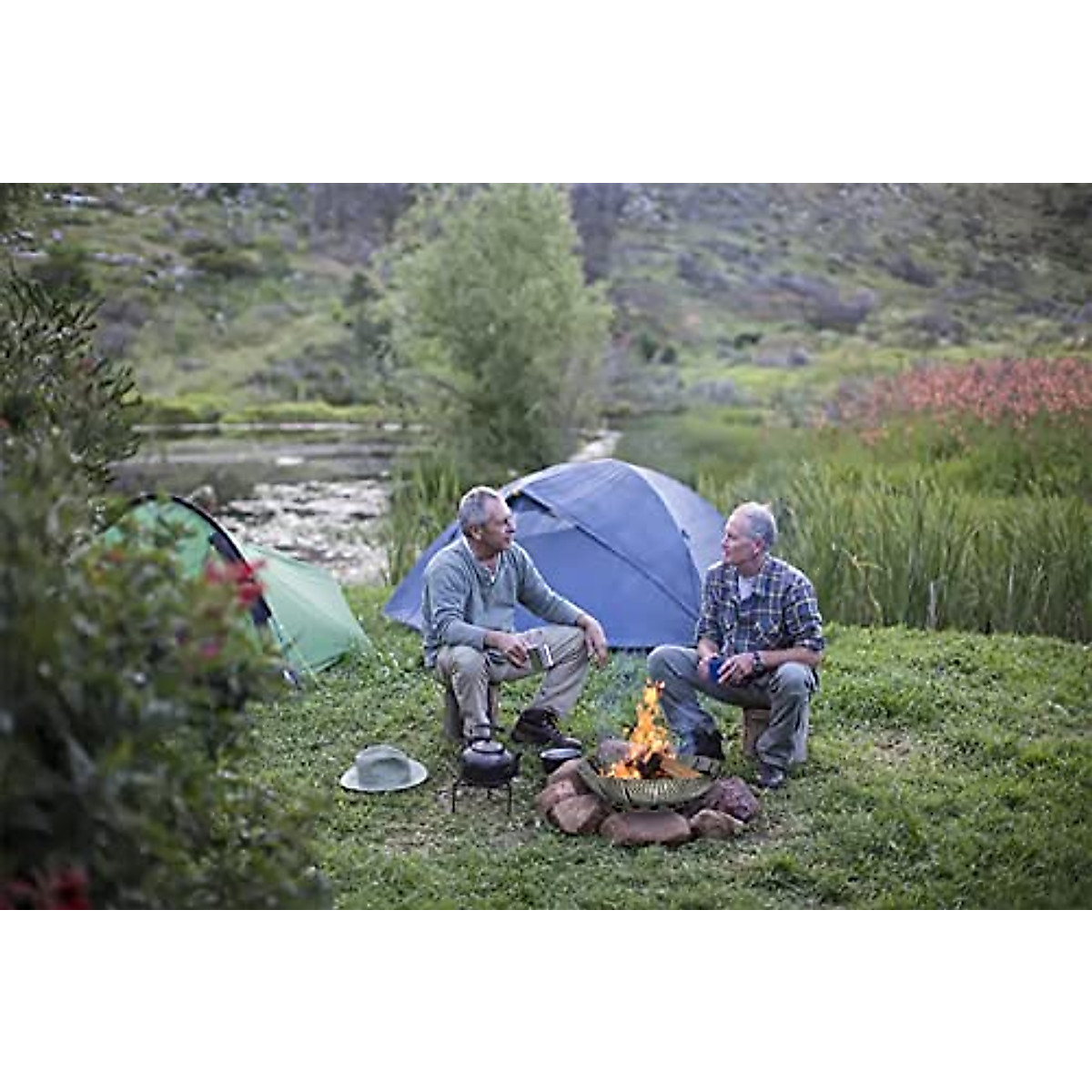 Portable Folding Fire Pit for Camping 11 inch Small Mini Firepit Round Collapsible Fire Bowl Wood Burning Stainless Steel Cheap Outdoor Backyard Outside Camp Hiking Travel Beach