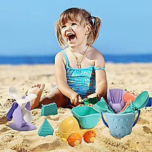 JOYIN 24 Pcs Beach Sand Toys Set with Mesh Bag Includes Sand Water Wheel, Sandbox Vehicle, Sand Molds, Bucket, Sand Shovel Tool Kits, Sand Toys for Toddlers Kids Outdoor Play