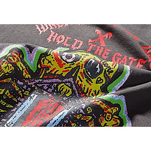 PLOZMCTA Kanye Shirt Men's and Women's Hip Hop Street Skull Print Cotton Short Sleeve Large Dark Grey