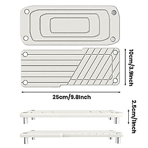 heylad Home Sink Caddy, 2pcs instant dry kitchen bathroom sink organizer, diatomaceous earth sink tray stone for soap and water bottle sponge brush candle decoration, white