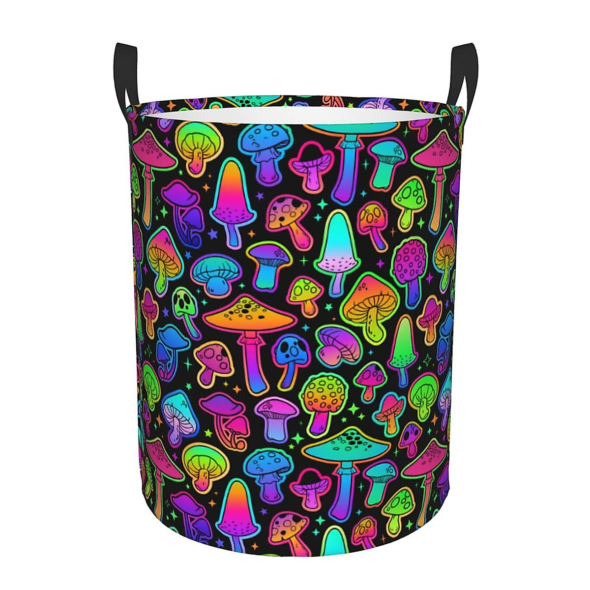 Xioaidjaa Laundry Basket Sychedelic Mushrooms Collapsible Laundry Baskets Lightweight Waterproof Clothes Basket Kitchen Living Room Bathroom Laundry Hamper Clothes Book Sundries Storage Basket