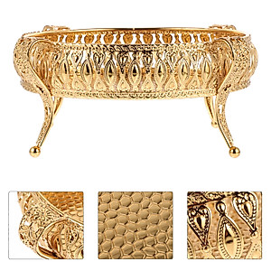 Cabilock 3 Pcs Metal Fruit Plate Appetizer Plates Buddhist Fruit Tray Gold Candy Footed Dessert Plates Snack Plates Dessert Tray Salad Containers Candy Dish Serving Dish Paper Cup The Gold