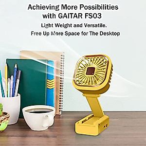 GAITIR Handheld Mini Fan, 3 IN 1 Small Portable Fan, USB Rechargeable Folding Personal Fans with Strong Airflow 2 Speeds, Lanyard, Multi-Functional, 4 Colorful, Foldable Hanging Desk fan