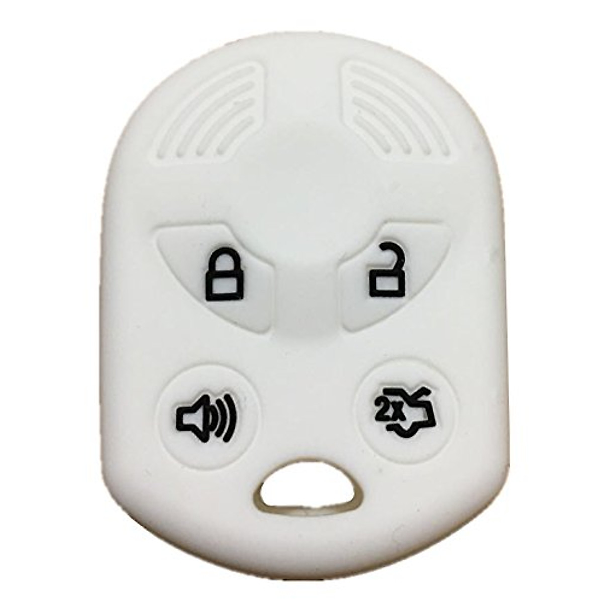 Rpkey Silicone Keyless Entry Remote Control Key Fob Cover Case protector Replacement Fit For Ford Lincoln Mercury OUCD6000022 164-R8046 164-R7040 CWTWB1U722（White）