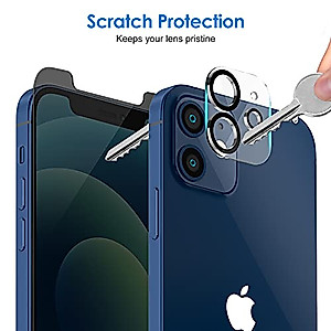 JETech Privacy Screen Protector for iPhone 12 6.1-Inch with Camera Lens Protector (Not for iPhone 12 Pro), Anti Spy Tempered Glass Film, 2-Pack Each