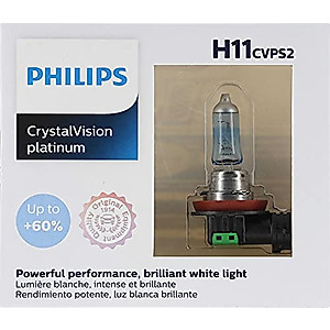Philips Automotive Lighting H11 CrystalVision Platinum Upgrade Headlight Bulb, Pack of 2