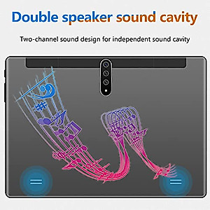 Black Gray Tablet Octa Core Dual CPU Speakers for 10 10 Inch Desktop Tablet (US Plug)