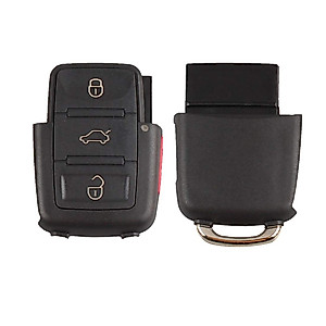 New Uncut Blade Keyless Remote Key Fob Shell Case No Chips Inside for VW Volkswagen Jetta Passat Golf Beetle Rabbit GTI CC EOS(Black)