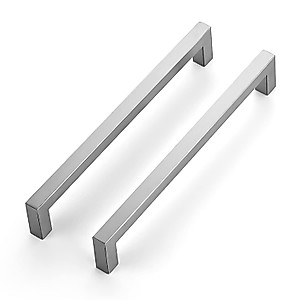 Ravinte 10 Pack 8 Inch Kitchen Square Cabinet Handles Satin Nickel Cabinet Pulls Brushed Nickel Drawer Pulls Kitchen Cabinet Hardware Kitchen Handles