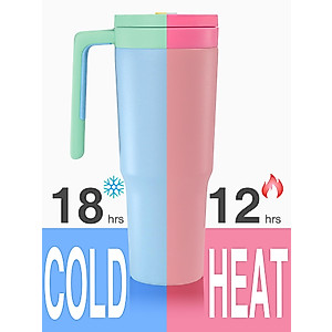 Raki Venus 40 oz Tumbler with Lid and Straw Double-wall Vacuum Water Bottle with Straw Spill Proof Insulated Water Bottle Stainless Steel Cup-holder Friendly Fruit Infusing Bottle Non BPA