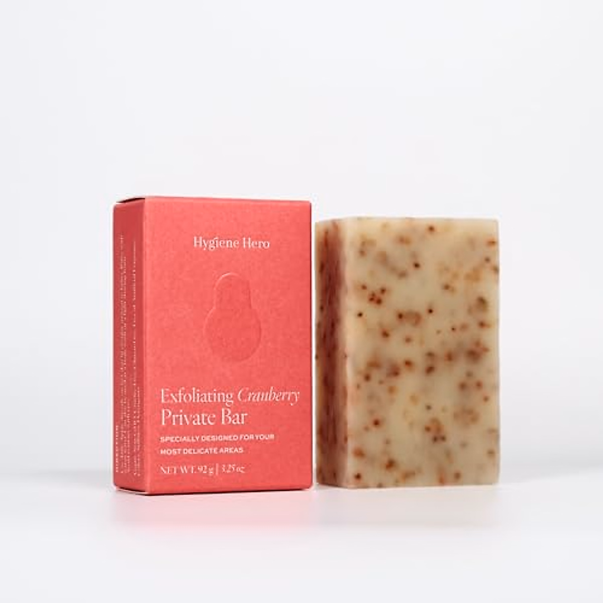 Hygiene Hero Cranberry Private Bar - Yoni Soap Bar for Genitals - Best for Vulva, Intimate Areas, Underarms, Privates & Dark Spots - Handcrafted, Vegan and GMO-Free