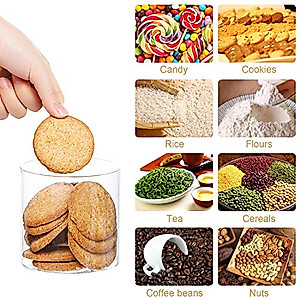 4 Pack Glass Jars with Airtight Bamboo Lids, (Dabacc) Glass Kitchen Canisters Clear Container for Food Storage of Dry Goods, Cookie, Candy, Spices, Coffee Beans and More, 18.6 OZ