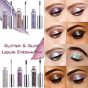 Erinde Liquid Glitter Eyeshadow - Shimmer Sparkle Eye Shadow, Long Lasting, Waterproof, Shining Eyeshadow, Metallic Glow Shiny Eye Shadow Pen, Create Sparkling Eye Makeup (106#Rose Gold)