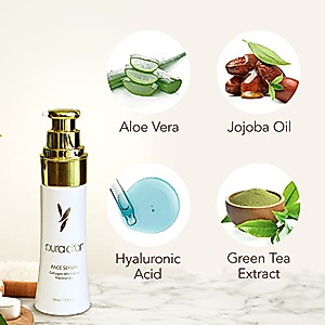PURA D'OR Face Serum Collagen Whitening Moisturizer (30mL) - Whitens & Brightens Skin For Radiant, Firmer, Sharper Looking Complexion, Reduces the Appearance of Fine Lines & Wrinkles - For Face & Neck