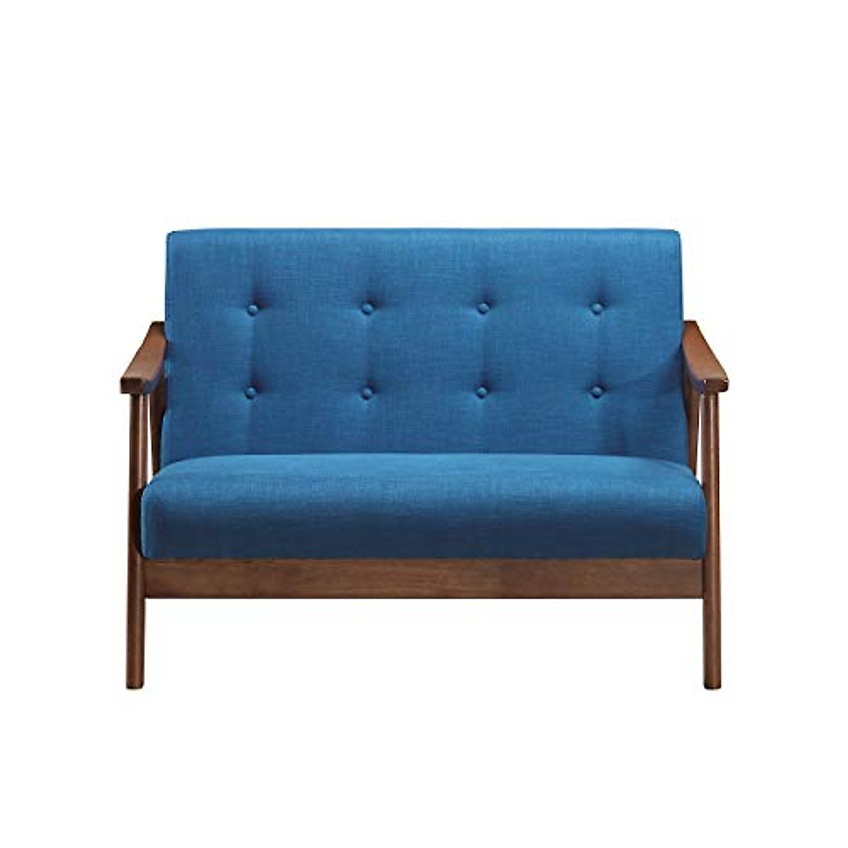 Christopher Knight Home Buda Mid-Century Modern Settee, Navy Blue, Brown