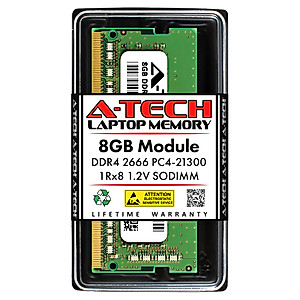 A-Tech 8GB RAM Replacement for Dell SNPHYXPXC/8G, A9206671, HYXPX, 0HYXPX | DDR4 2666MHz PC4-21300 1Rx8 Non-ECC SODIMM Laptop & All-in-One Single Memory Module
