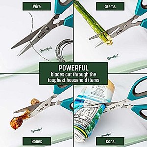 Goodful All Purpose Kitchen Shears, Heavy Duty Stainless Steel Scissors, Comfort Grip, Micro-Serrated