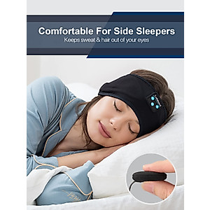 Lullaband Bluetooth Headband Headphones, Sleep Headphones for Side Sleepers, Sleeping Headphones Comfortable Headband with Thin Speaker Microphone Handsfree Gift