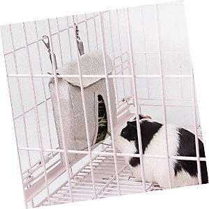 Ipetboom 2pcs Hay Bag Hanging Small Animal Hay Feeder for Guinea Pig, Rabbit, Hamster