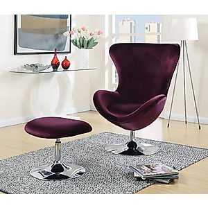 Purple Accent Chair, Wood Chair Indoor Armchair Comfy Modern Home Furniture for Living Room 23.38" L X 29.5" W 44" H