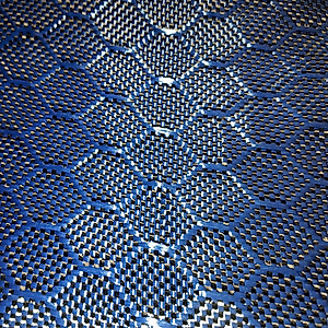 KARBXON - 4 in x 5 ft – Beehive Weave - Carbon Fiber Aramid Fabric - Blue - 3K - 240g/meter - Beehive Weave 4” Wide Hemmed Fabric for Repair, DIY Projects (5, Ft)