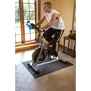 Supermats High Density Commercial Grade Solid Equipment Mat 27GS Made in U.S.A. for Indoor Cycles Exercise Bikes and Steppers (3 Feet x 4 Feet) (36-Inch x 48-Inch) (91.44 cm x 121.92 cm),Black
