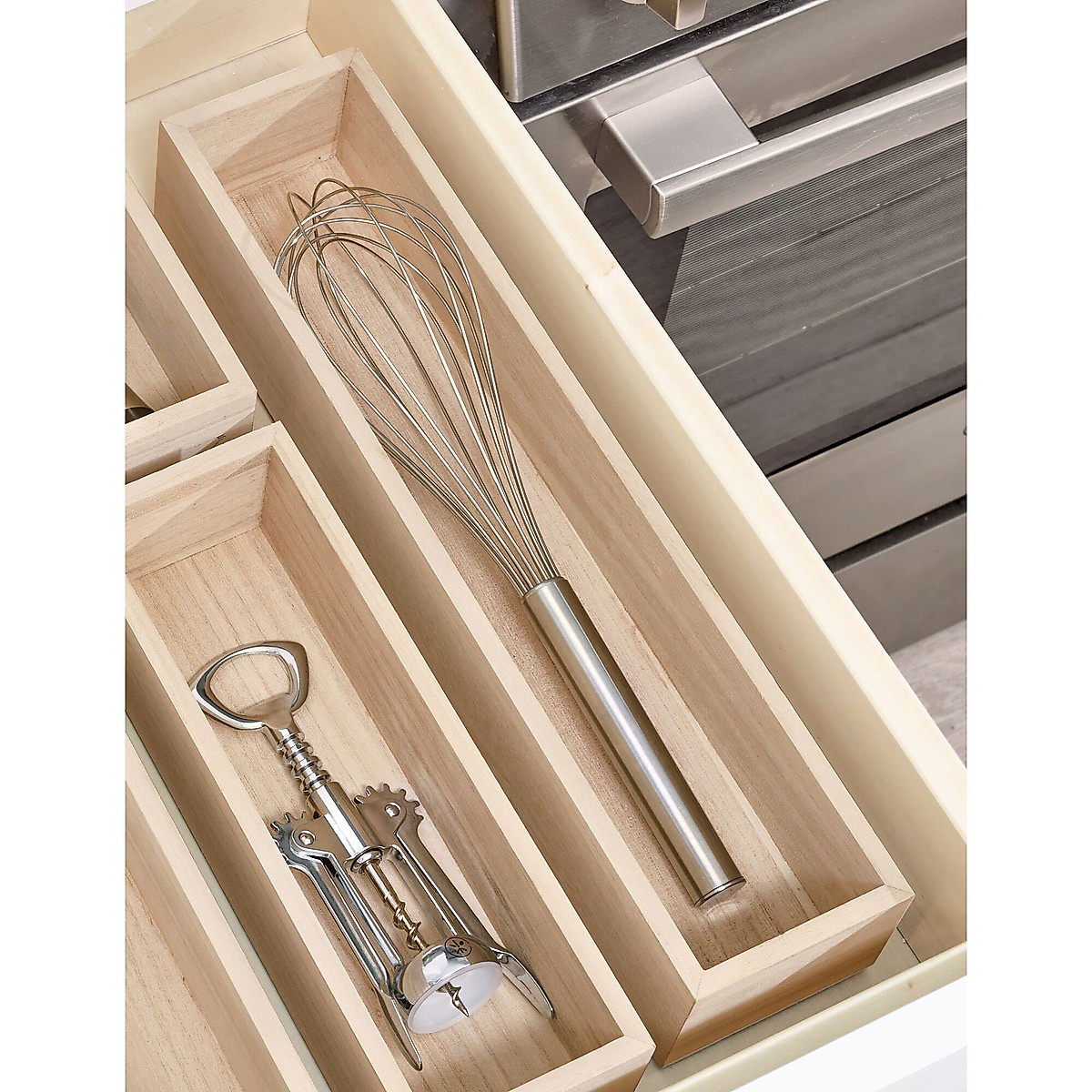 iDesign Renewable Paulownia Wood Collection Drawer Organizer Bin, 3.3" x 15" x 2.5", Natural