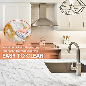 Drawer and Shelf Liner for Kitchen Cabinet Non-Adhesive Fridge Liner Washable Reusable Easy to Clean Non-Slip Liner for Cabinets, Dresser, Bathroom Cupboard Drawers, White Marble (12 in x 10 FT)