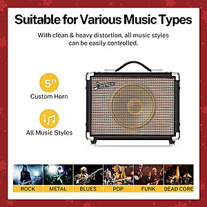 Donner 39 Inch TL Electric Guitar & 10W Guitar Amplifier, Electric Bass Guitar Amp Protable with APP Effector Input for Recording，Acoustic Guitar Combo Practice Amp Protable M-10 with Distortion Tone